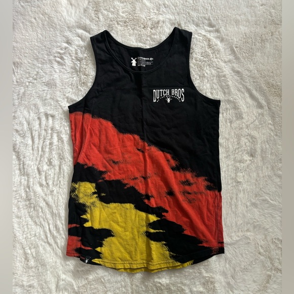 Dutch Bros | Tops | Dutch Bros Black And Red Tie Dye Logo Graphic Print ...